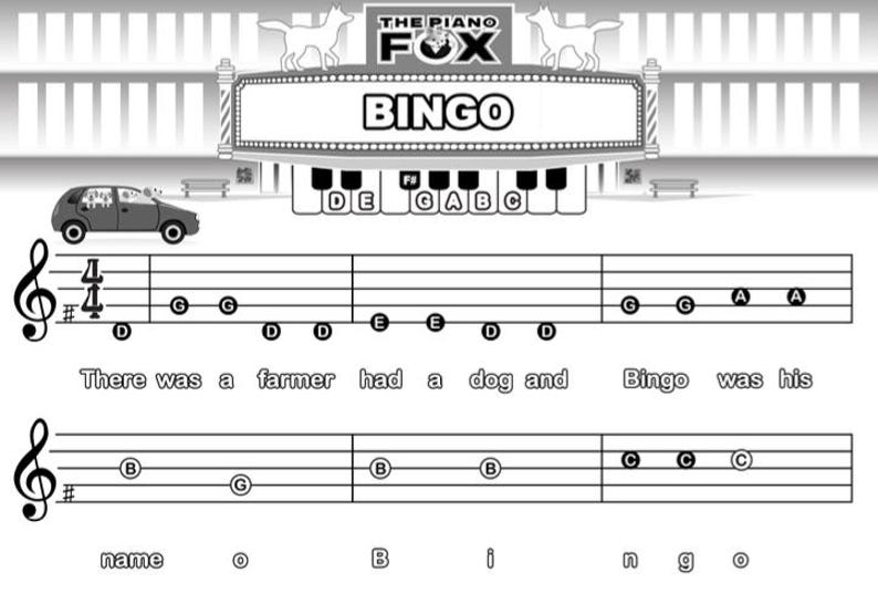Bingo - Beginner Piano Sheet Music for Kids - Etsy Australia