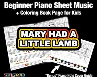 Mary Had a Little Lamb Piano Easy Sheet - Etsy