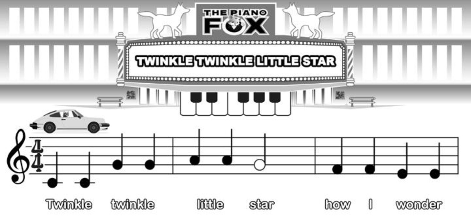 Twinkle Twinkle Little Star - Beginner Piano Sheet Music for Kids - Etsy