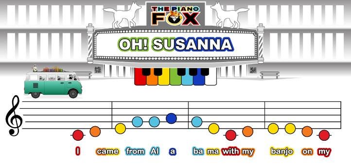 Oh! Susanna - Beginner Piano Sheet Music for Kids - Etsy