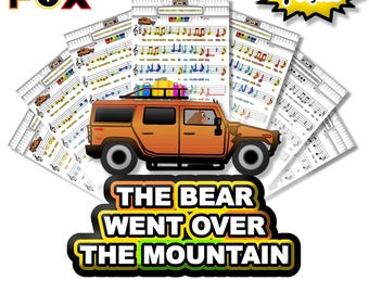 The Bear Went Over the Mountain Easy Piano Sheet Music, Digital ...