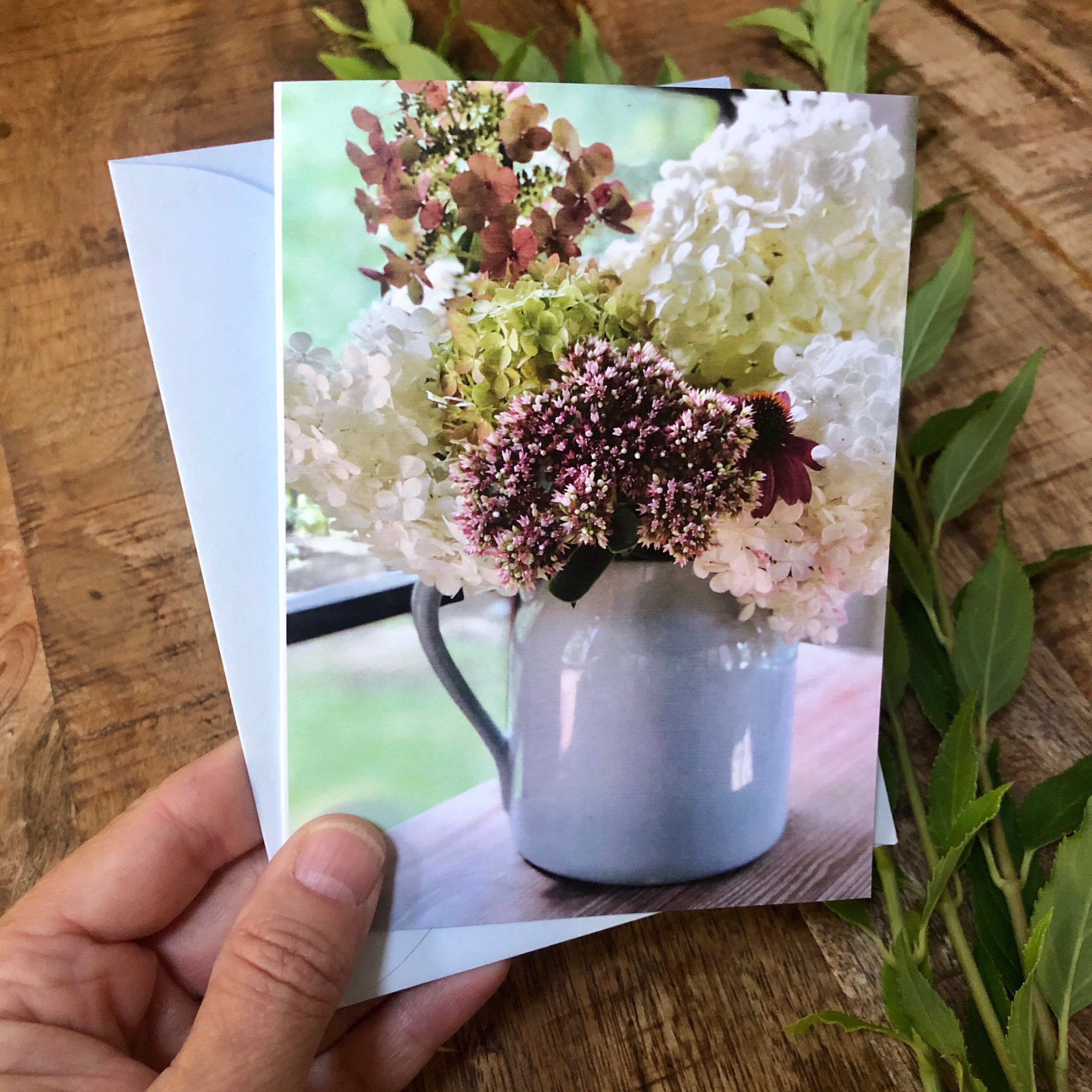 Hydrangea Notecards With Envelopes Garden Notecards Blank - Etsy