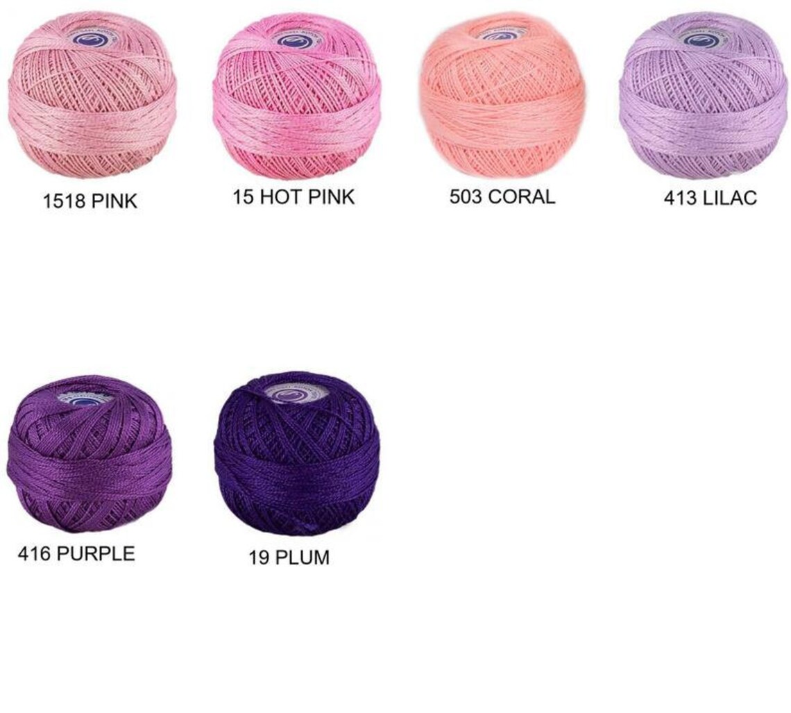 Crochet thread-Size 5 Cotton pearl system Tatting cotton | Etsy