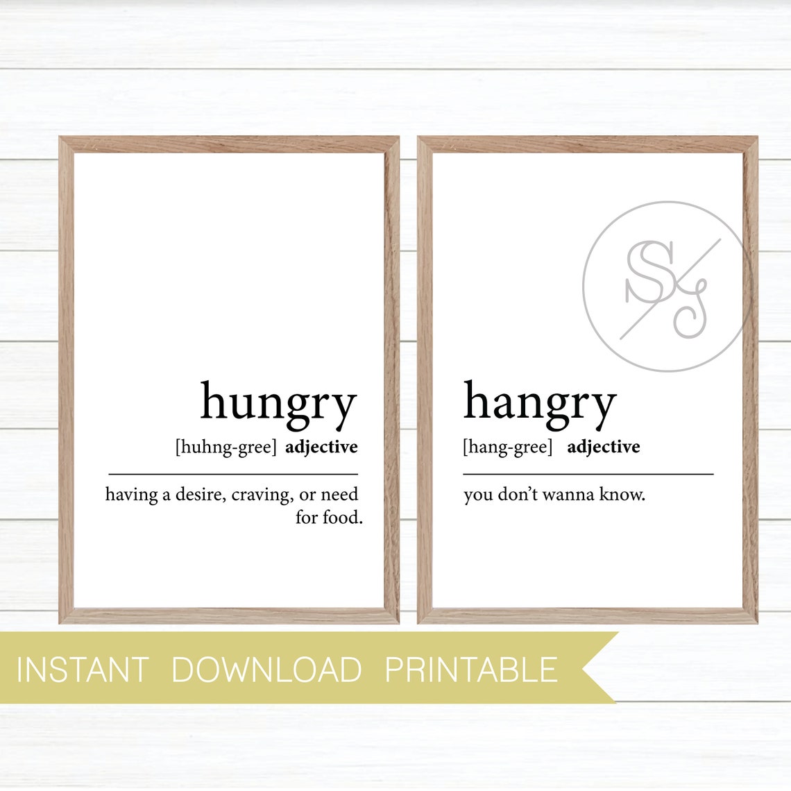 Hungry Sign Hangry Sign Kitchen Decor Kitchen Wall Art | Etsy