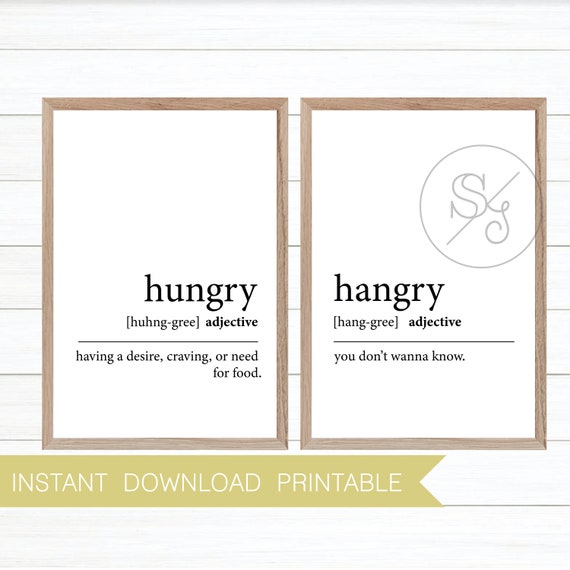 Hungry Sign Hangry Sign Kitchen Decor Kitchen Wall Art | Etsy