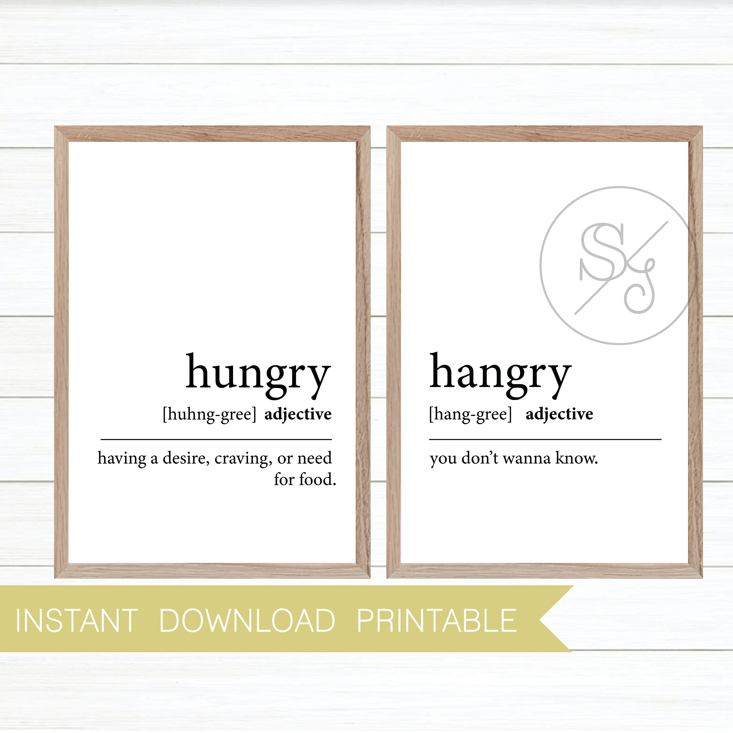 Hungry Sign, Hangry Sign, Kitchen Decor, Kitchen Wall Art, Instant ...