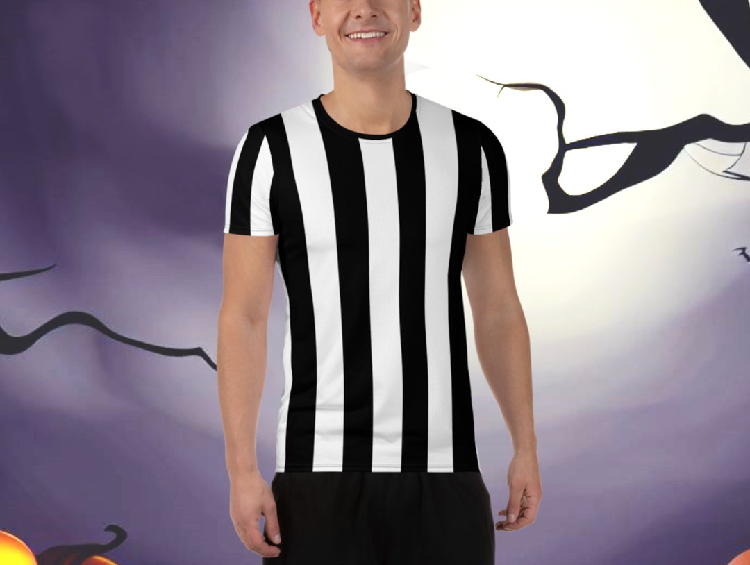 Black White Vertical Striped Tshirt Funny Costume Lengthwise Stripes ...