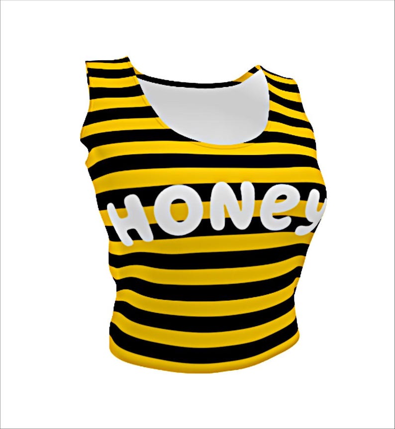 Fun "honey" Bee Bumblebee Crop Top Narrow Striped Yellow and Black ...