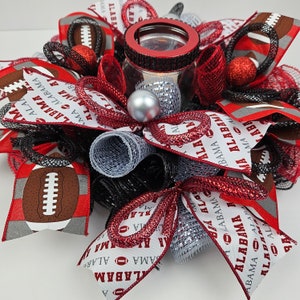Red and Gray Football Centerpiece, Alabama Centerpiece, Tailgating ...