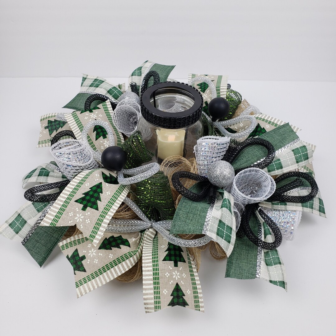 Winter Farmhouse Centerpiece, Christmas Tree Centerpiece, Winter ...