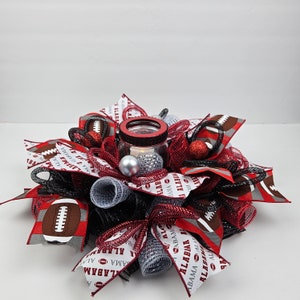 Red and Gray Football Centerpiece, Alabama Centerpiece, Tailgating ...