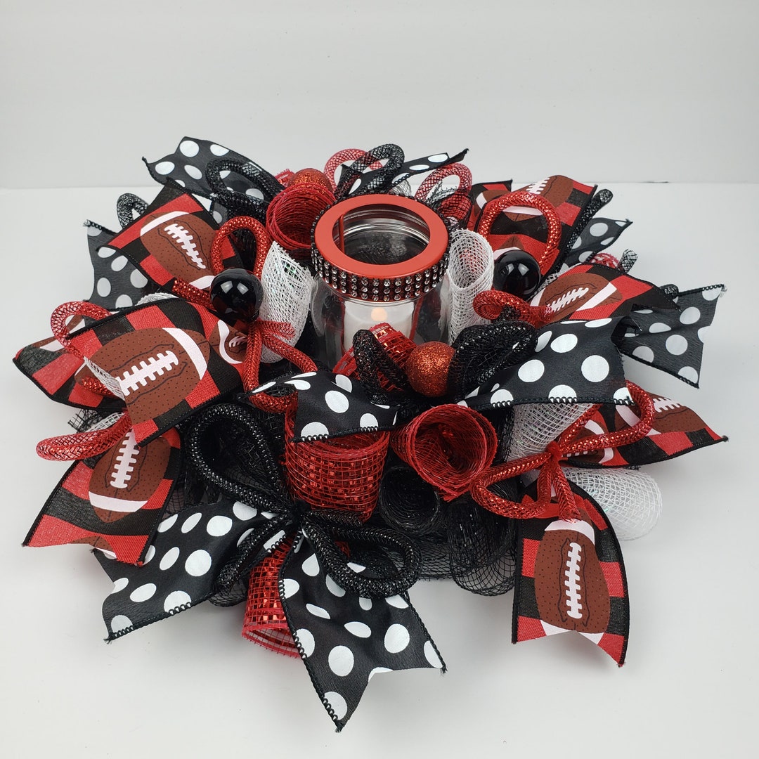 Red and Black Football Centerpiece, Bulldogs Centerpiece, Knights ...