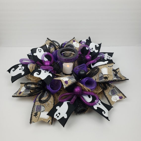 Halloween Centerpiece Halloween Candle Ghost Centerpiece | Etsy