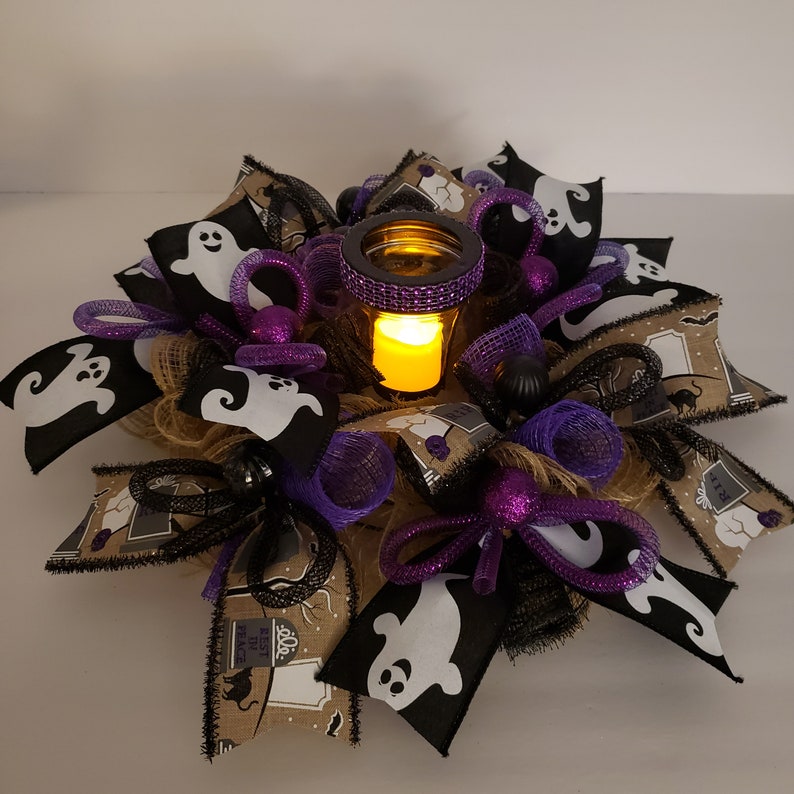 Halloween Centerpiece Halloween Candle Ghost Centerpiece - Etsy