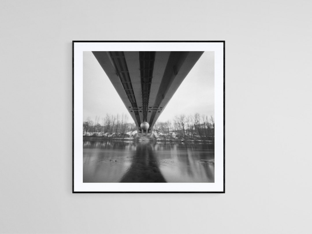Black and White Bridge Pinhole Photography Print, Long Exposure Wall ...
