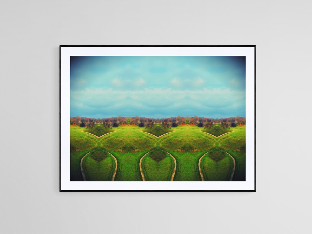 Green Landscape Print, Optical Illusion Wall Art Photography, Home ...