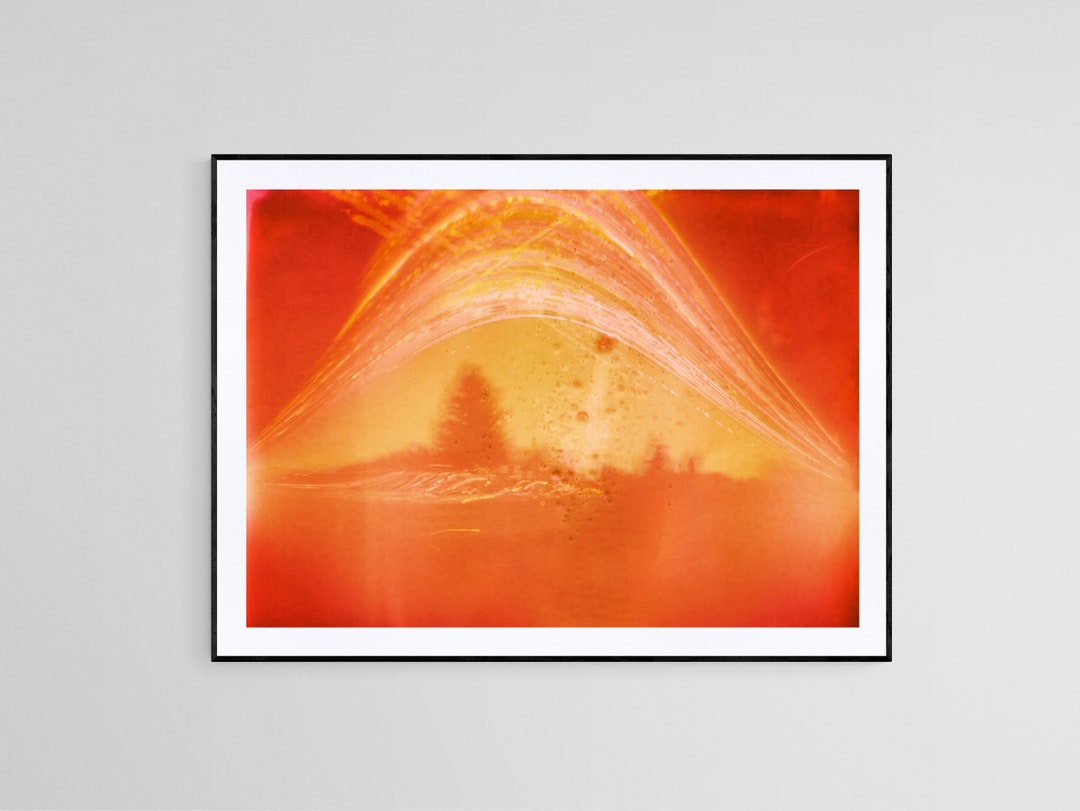 Red Color Wall Art, Abstract Print of Sun, Alternative Photography ...