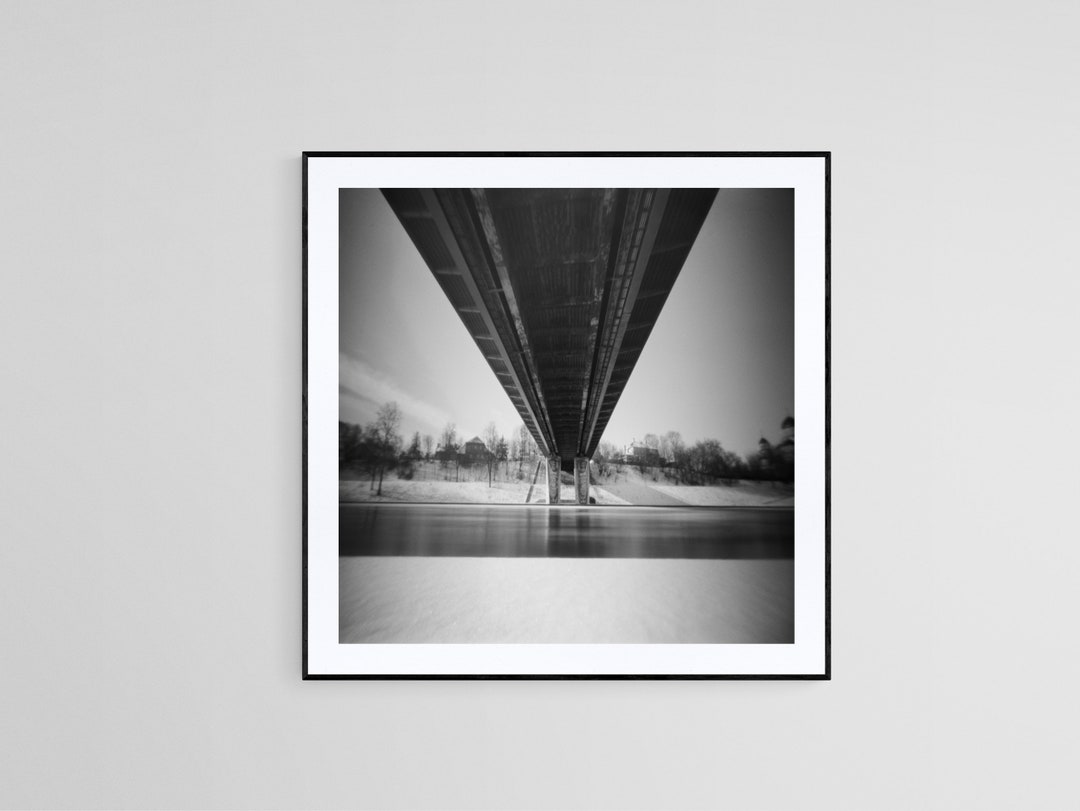 Black and White Bridge Pinhole Photography Print, Long Exposure Wall ...