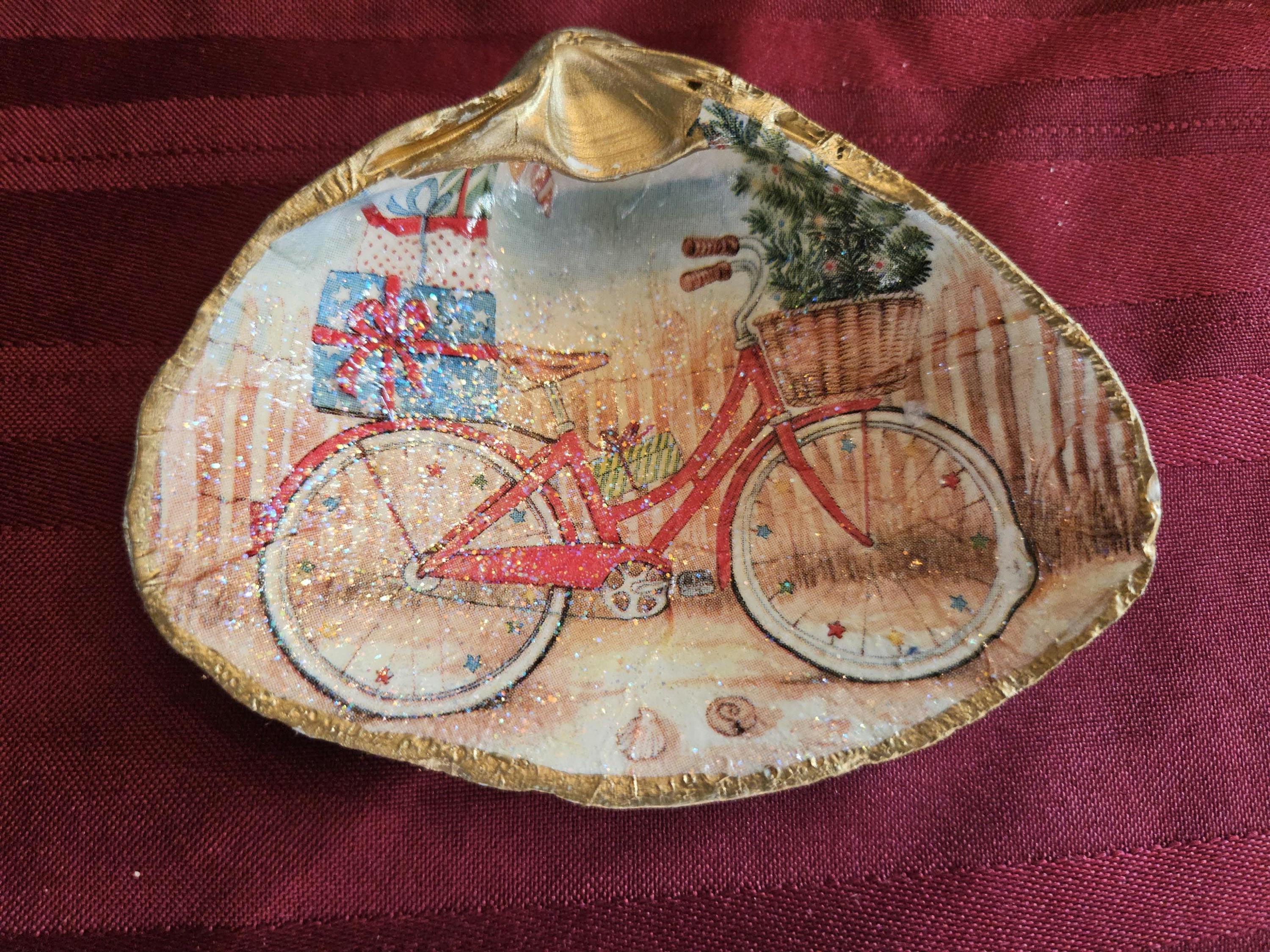 Decoupage Clam Shell Bicycle - Etsy