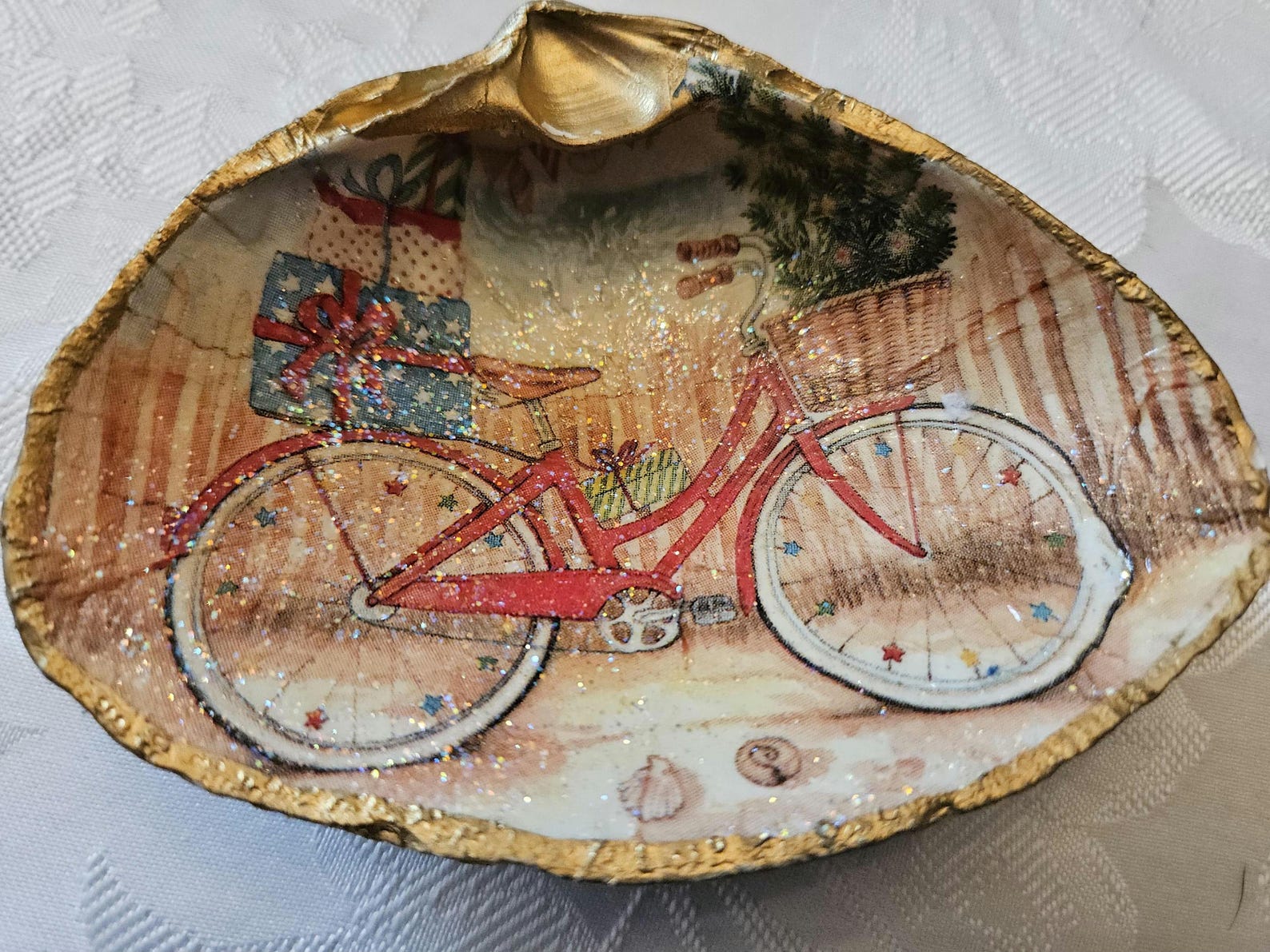 Decoupage Clam Shell Bicycle - Etsy