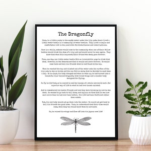 Dragonfly Story Print | Print or Digital Download | A4 A3 | Memorial ...
