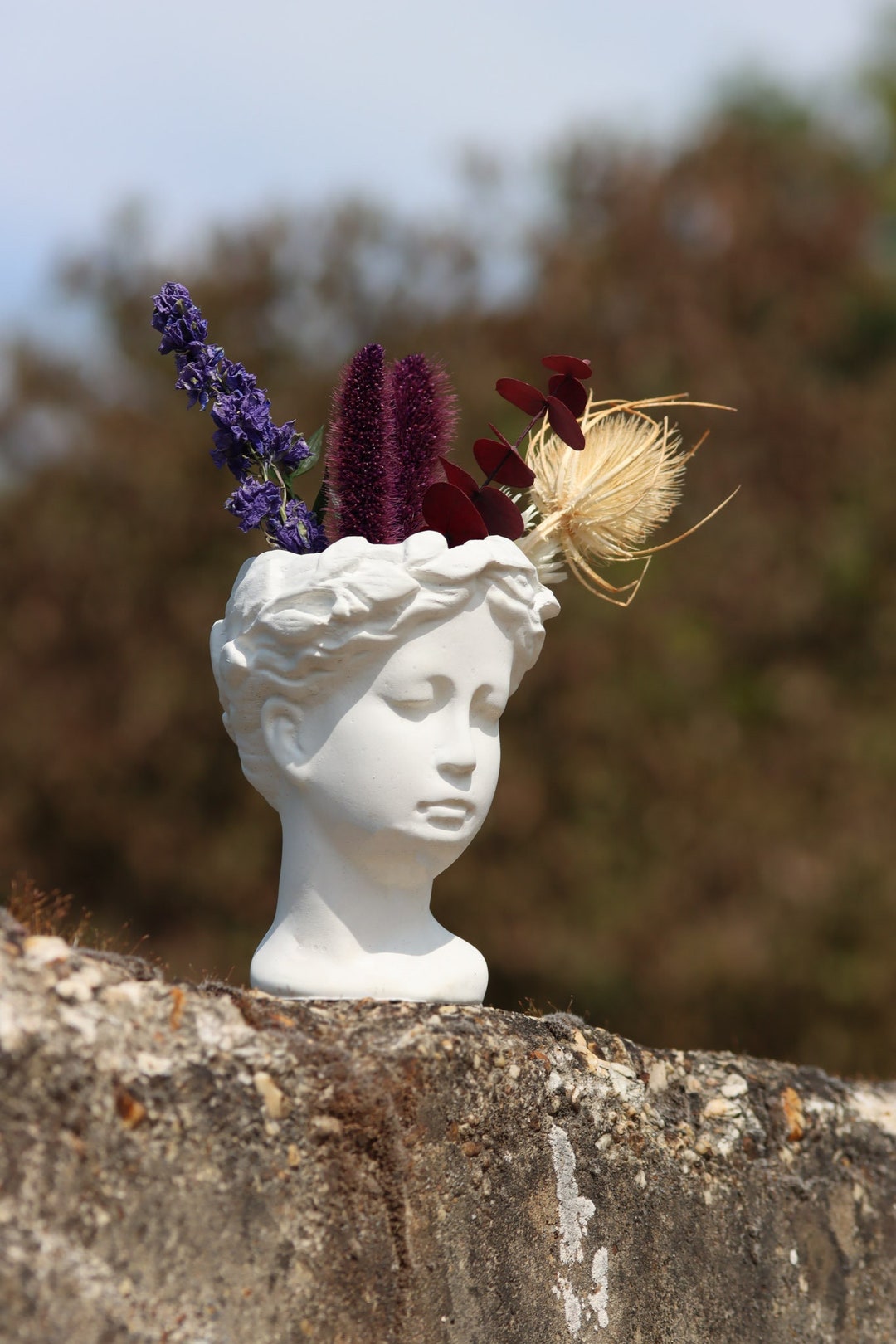 Plant Bust "dea Dia" Made of Solid and Frost-proof Concrete White - Etsy