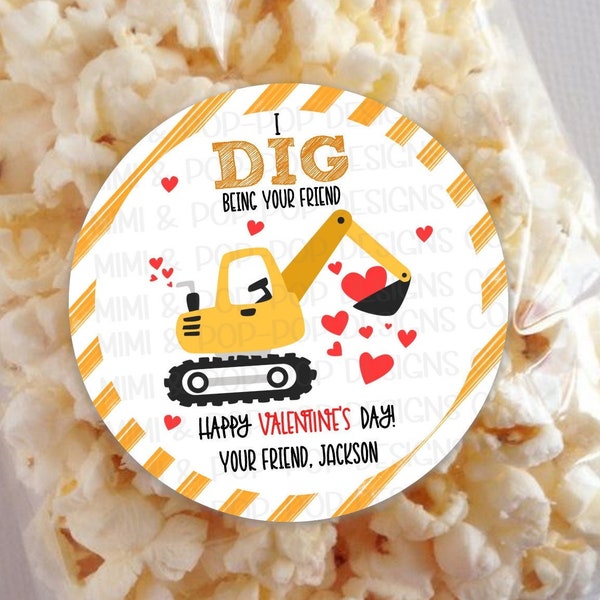 I Dig You Valentine Stickers - Etsy