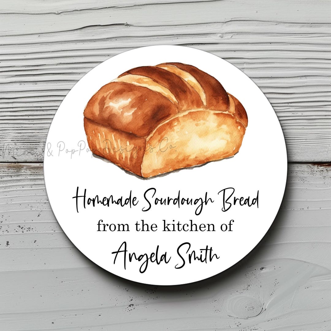 Sourdough Bread Custom Stickers | Homemade Kitchen Goodies Adhesive ...