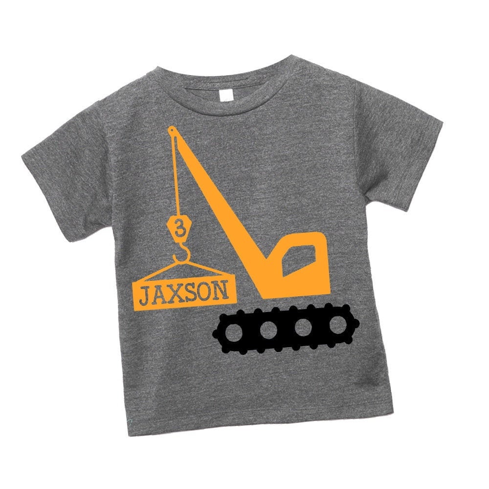Crane Shirt Machine Construction Digger | PERSONALIZED T-shirt ...