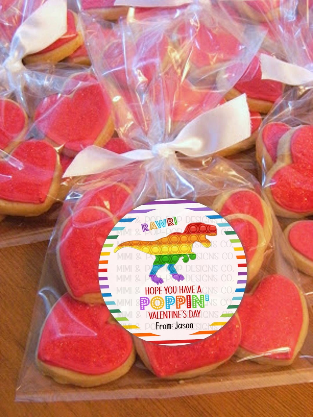 Dinosaur Pop It Valentine's Day Sticker | Have a Poppin' Valentine's ...