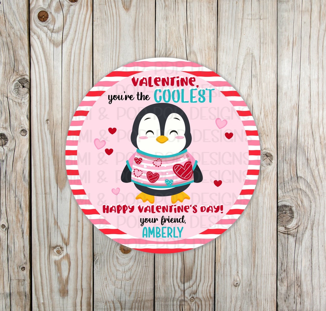 Penguin You're the Coolest Valentine's Day Sticker | Happy Valentine's ...