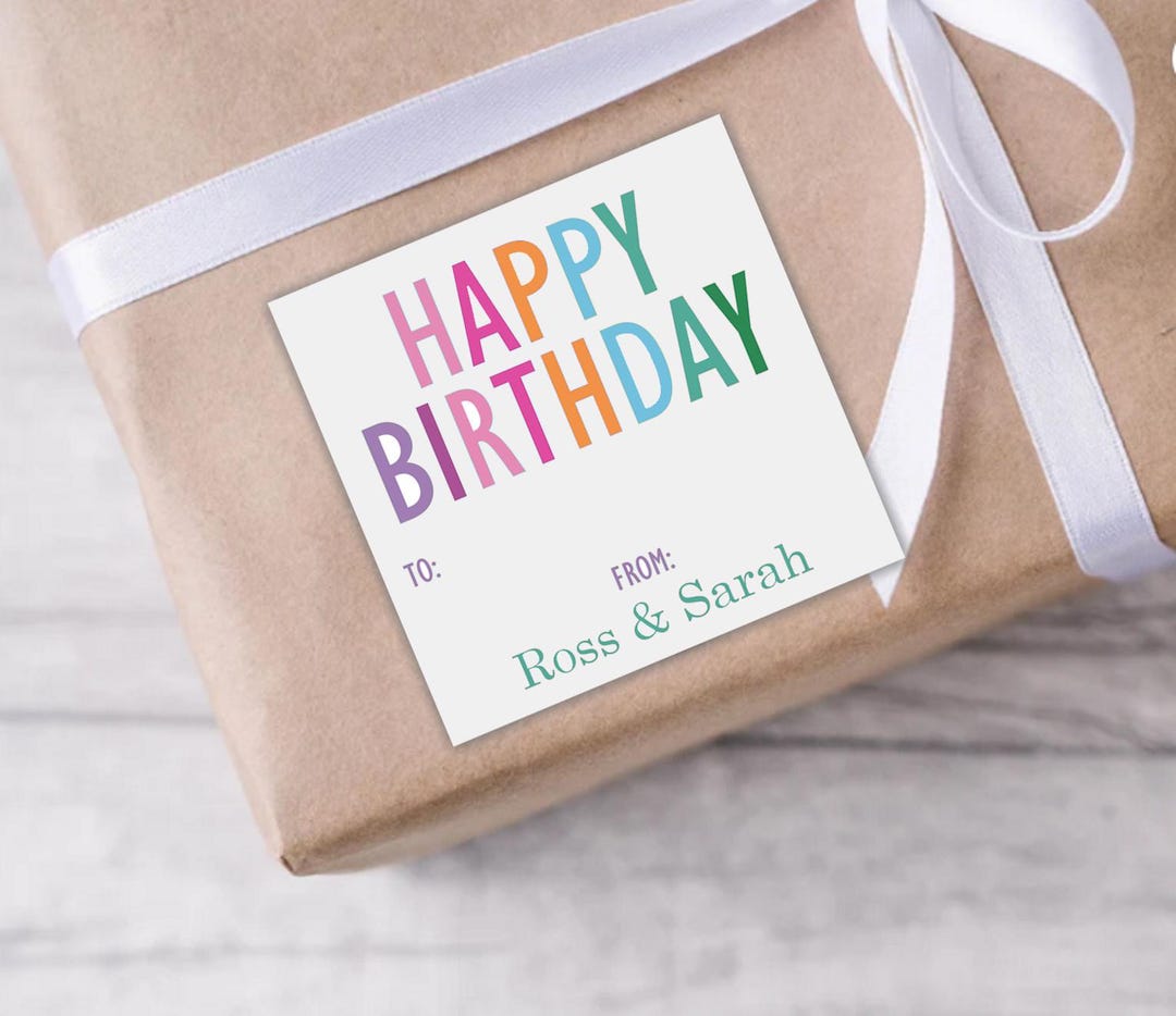 Happy Birthday Custom Stickers | Personalized Party Gift Labels ...