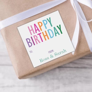 Happy Birthday Custom Stickers | Personalized Party Gift Labels ...