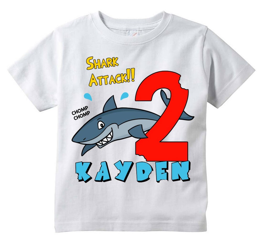 Shark Attack Personalized T-shirt, Customize NAME and AGE Tee Designs ...