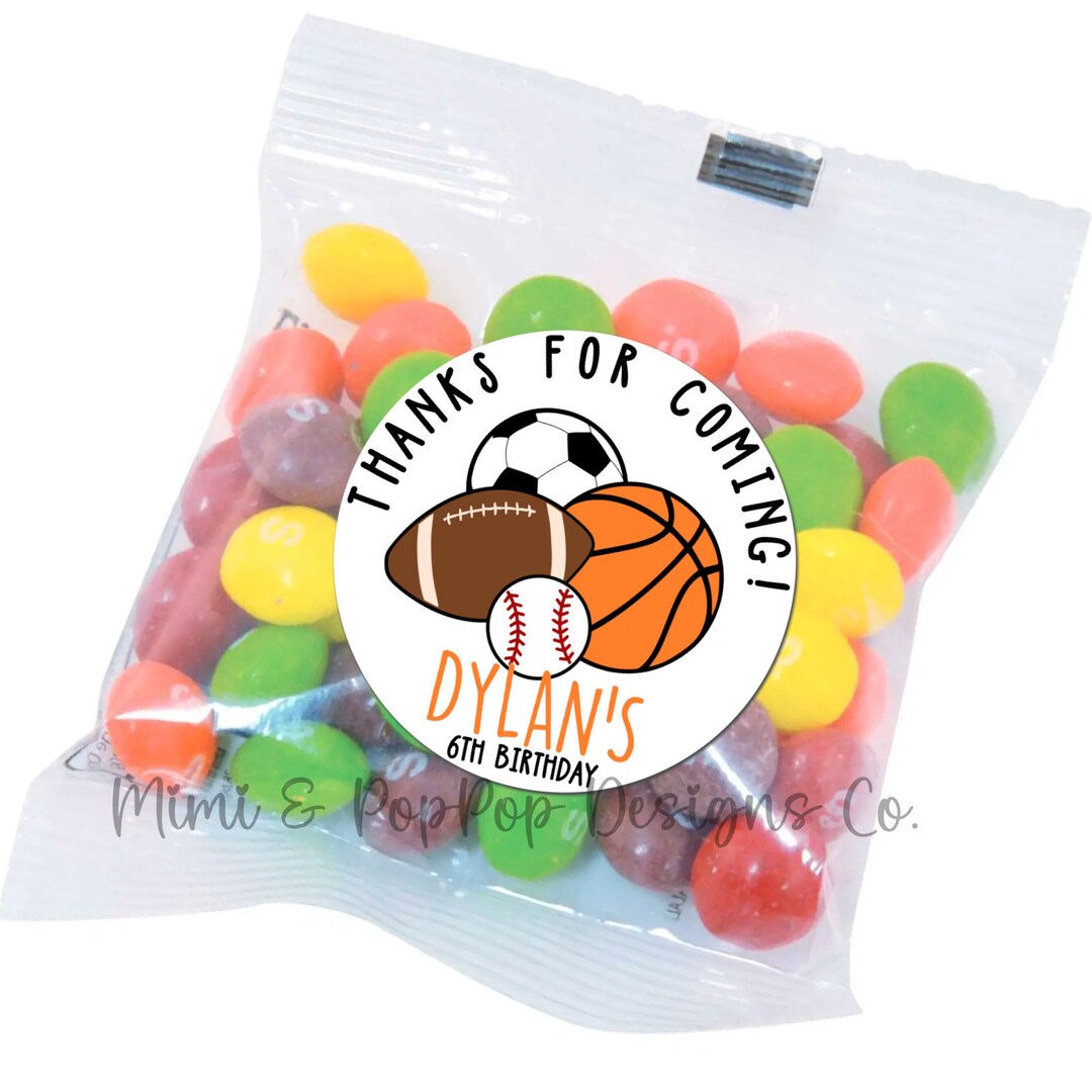 Sports Balls Football Basketball Soccer Personalized Lollipop Stickers ...
