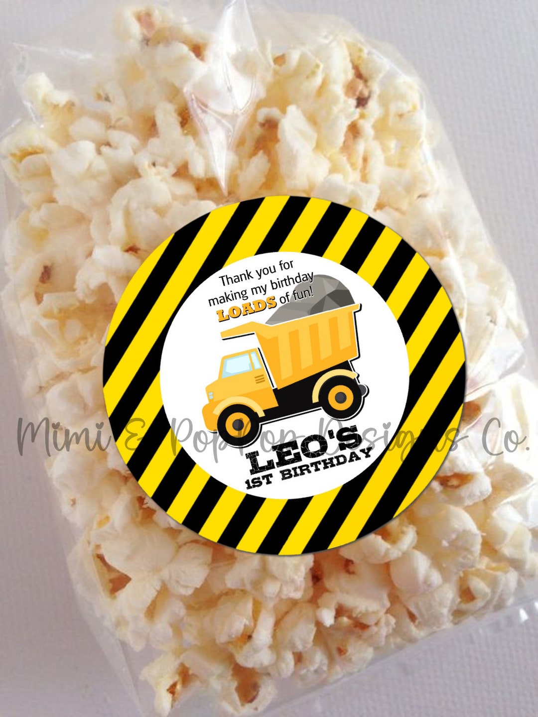 Dump Truck Stickers Construction Personalized Lollipop for Goody Bags ...