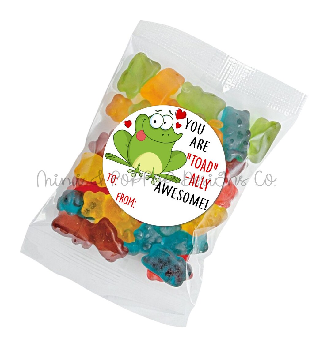 TOAD-ALLY Toad Valentine Lollipop Stickers for Goody Bags, Cookie Bags ...
