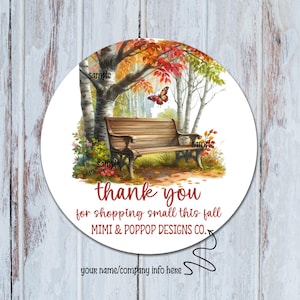 Birch Tree Bench Stickers Shop Small Business Package Labels Fall ...