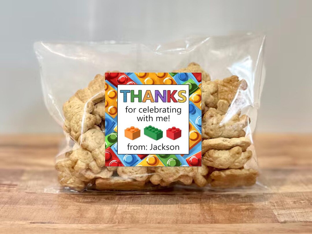 Building Block Custom Stickers | Personalized Stackable Bricks Party ...