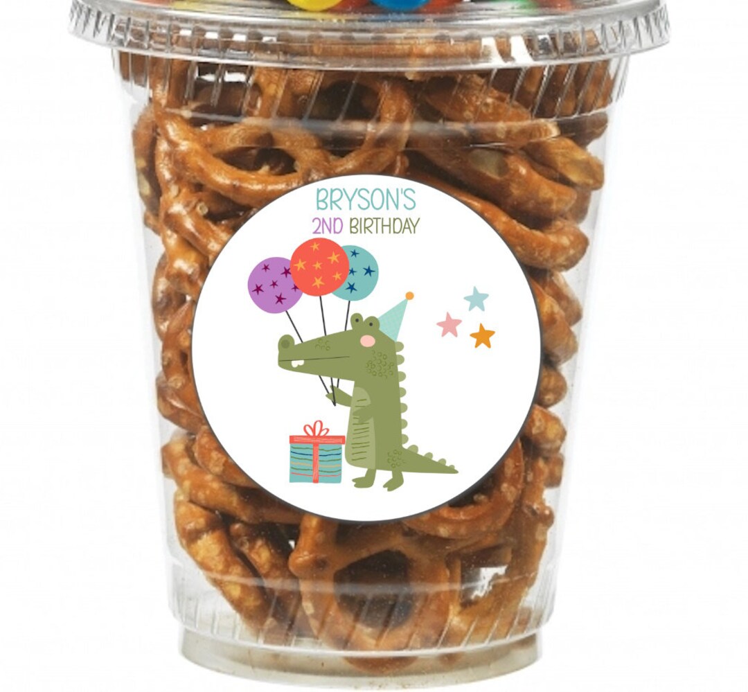 Alligator Birthday Party Stickers | Party Goody Bag Adhesive Labels ...