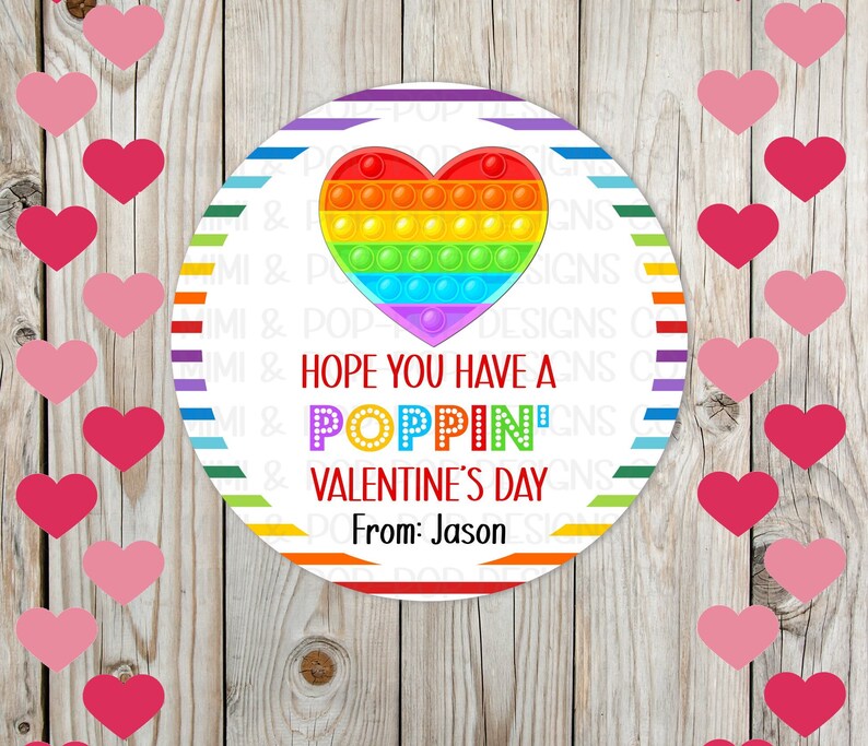 Pop It Valentine's Day Sticker Have a Poppin' - Etsy