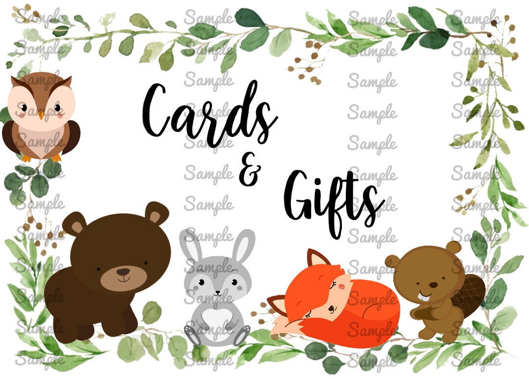 Woodland Animals Cards and Gifts Image digital Download - Etsy
