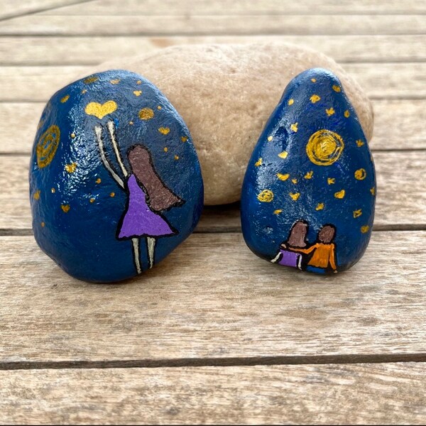Stars Painted Rock - Etsy