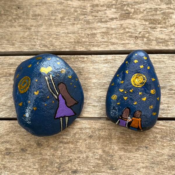 Stars Painted Rock - Etsy