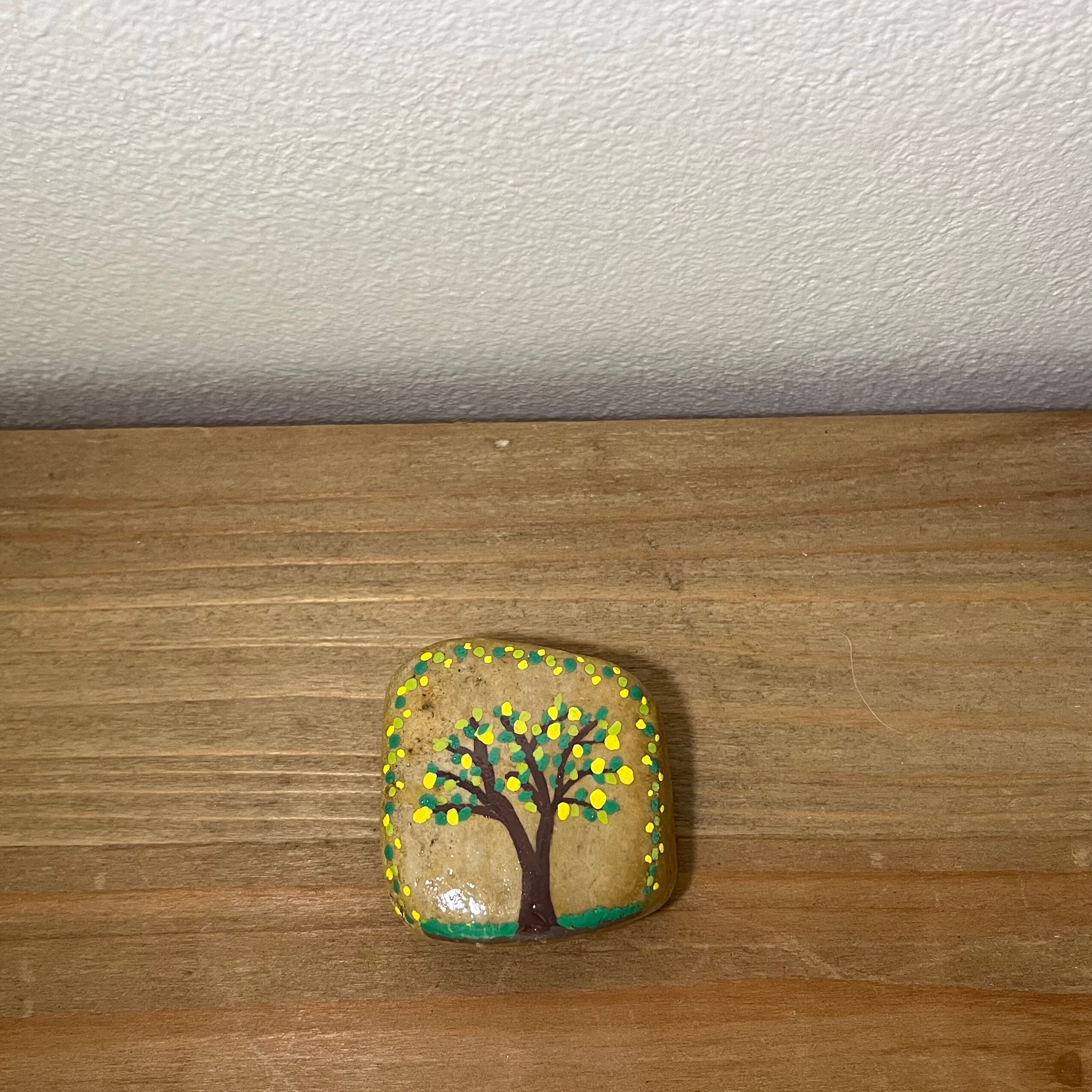 Lemon Tree Painted Stone, Lemon Tree Painted Rock, Nature Inspierd ...