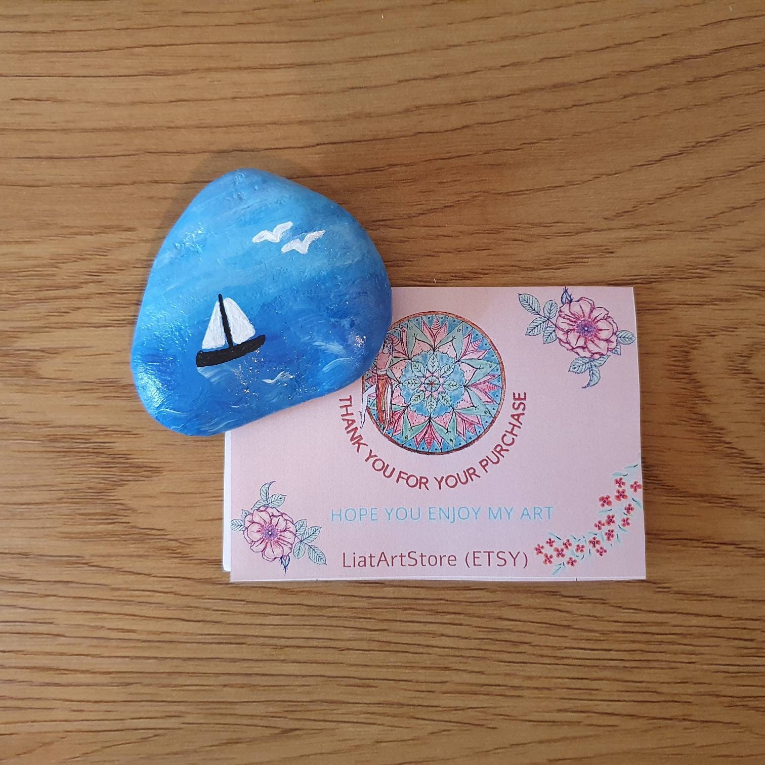 Boat at Sea Painted Stone, Boat Painted Rock, Sea Painted Stone, Sea ...