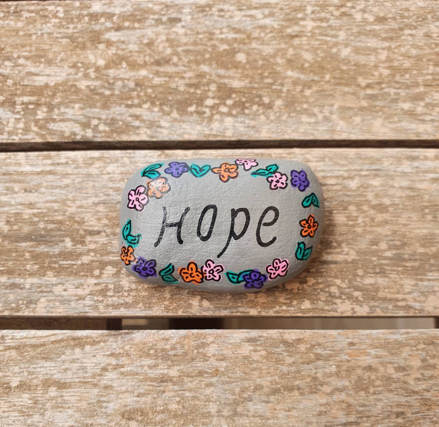 Hope Painted Rock, Two Sides With the Word hope, in English & Hebrew ...