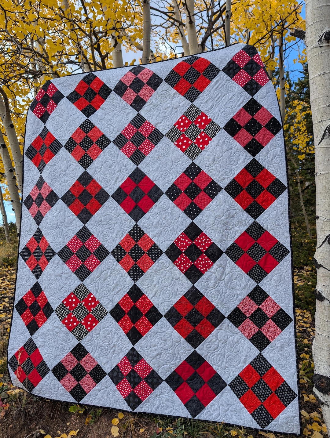 Beth Dutton Yellowstone Quilt Inspired, Handmade, Quilt, Red and Black ...