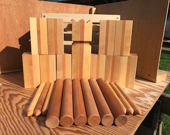 Deluxe Kubb Set Hardwood Viking Chess Luxury Lawn Game Engraved - Etsy