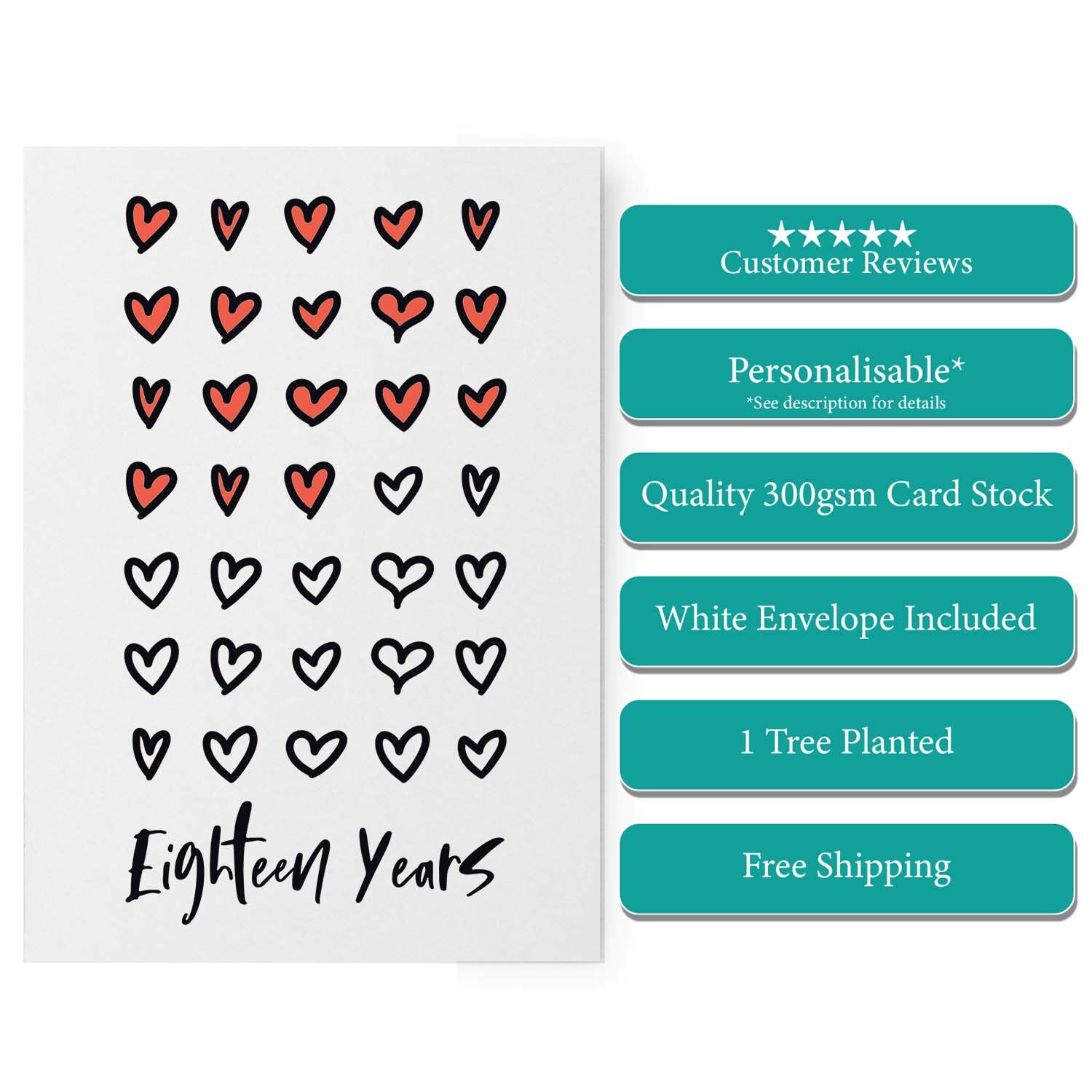 18th Wedding Anniversary Card for Wife Anniversary Card for Husband or ...